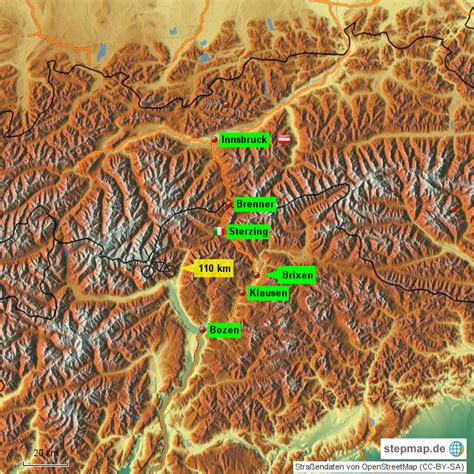 Stepmap Brennerpass Landkarte Für Österreich