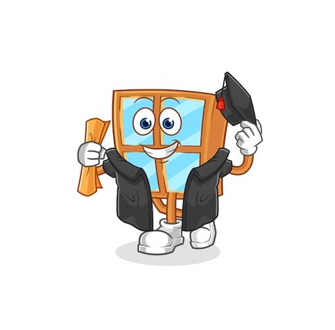 Premium Vector Window Graduation Vector Cartoon Character