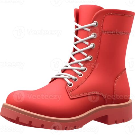 Red Boot With Detailed Laces 65882886 Png