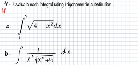 Solved Calc 2evaluate Each Integral Using Trigonometric