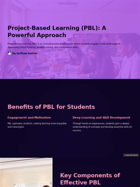 Project Based Learning Pbl A Powerful Approach Pdf Project Based