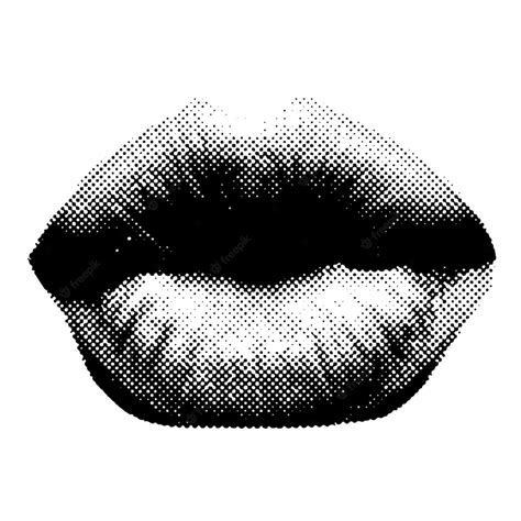 Premium Vector Woman Lips In Kiss Shape In Black Halftone Effect Made