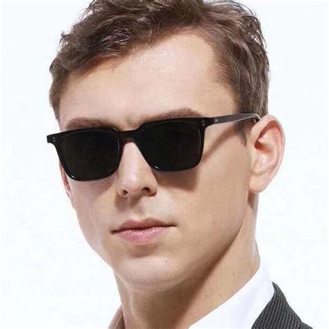 Vintage Sunglasses Men Square Classic Brand Sun Glasses Male Retro Bla
