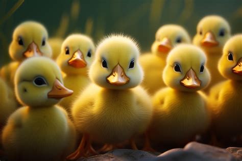 Premium Photo Cute Fluffy Small Little Yellow Ducks