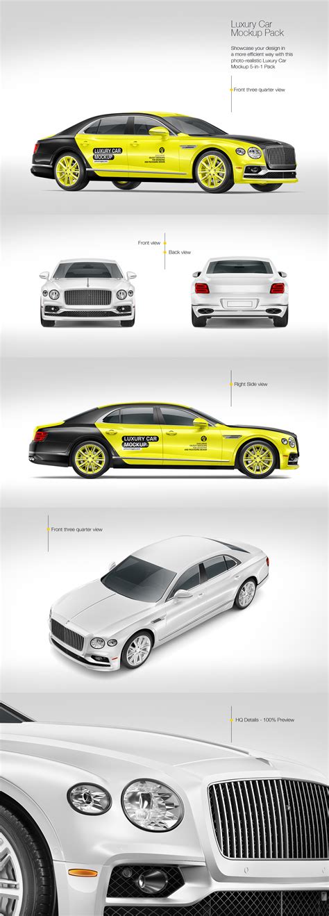 Luxury Car Mockup Pack On Yellow Images Creative Store 105054