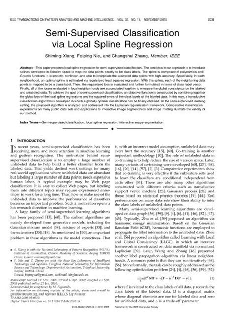 Semi Supervised Classification Via Local Spline Regression
