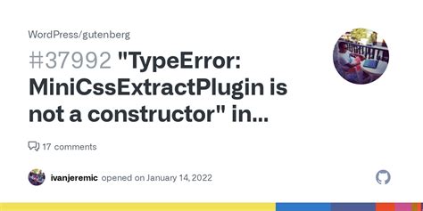 Typeerror Minicssextractplugin Is Not A Constructor In Fresh Wp Scripts Installation · Issue
