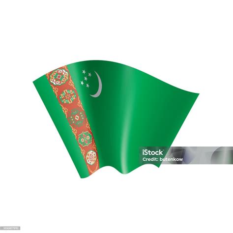 투르크메니스탄 플래그 흰색 배경 벡터 일러스트 레이 션 0명에 대한 스톡 벡터 아트 및 기타 이미지 0명 3차원 형태