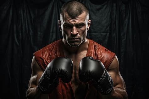 Premium Ai Image The Art Of Defense Boxer Male Fighter Posingwith Generative Ai