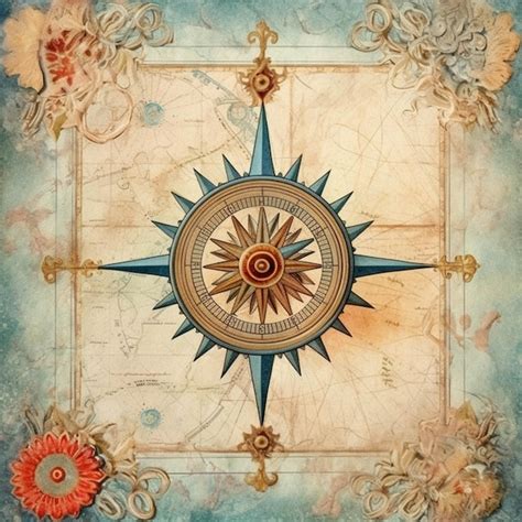 Premium Ai Image A Close Up Of A Compass On A Map With A Frame