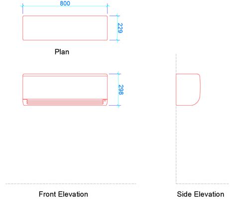 Split Ac Dimensions And Free Dwg Layak Architect