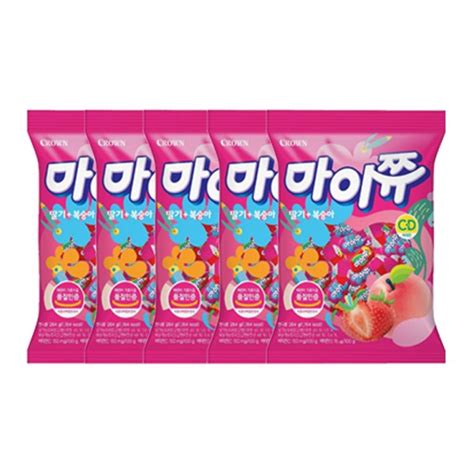 크라운 마이쮸 딸기복숭아 284g X 5봉 무료배송 홈플러스 택배배송