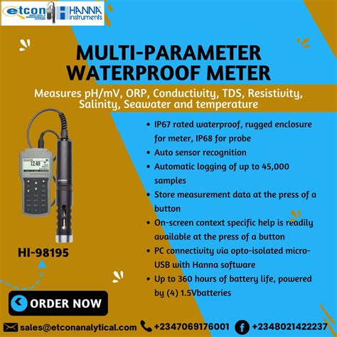 Introducing Hi 98195 Waterproof Meter Etcon Analytical Posted On The