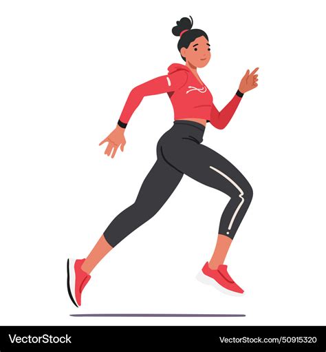 Young Girl Runner Athlete Character Determined Vector Image