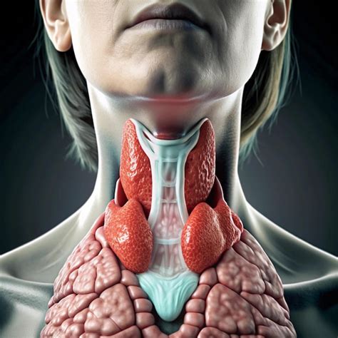 Picture Of Swollen Thyroid Gland In Neck Premium Ai Generated Image