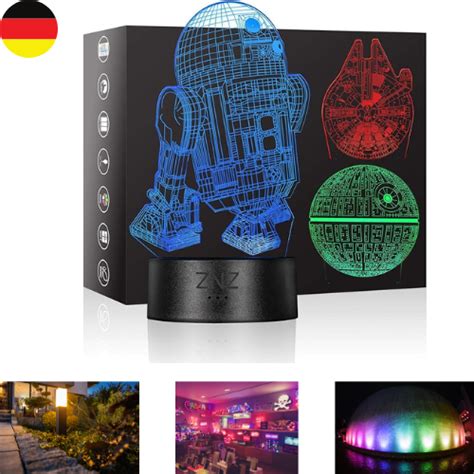 3d Lampe Znz Led Illusion Led Nachtlicht 16 Farbwechsel 3 Modell Mit
