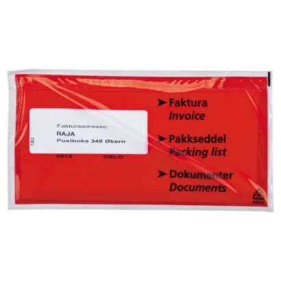 Pakkseddellommer 60 My Med Trykk Fakturapakkseddeldokumenter