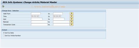 J7LMN SAP Tcode REA Article Field Changes Transaction Code