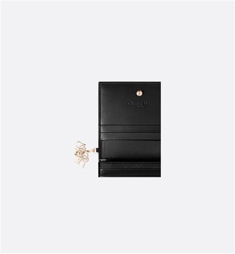 Mini Lady Dior Gardenia Wallet Black Cannage Lambskin Dior