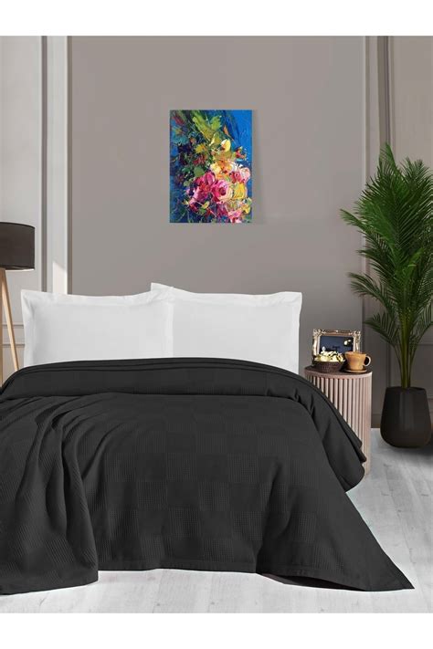 Mulberry Waflle Desenli Pike Waflle Battaniyesi 100 Pamuk Kalın Iplik Yumuşak Tek Kişilik