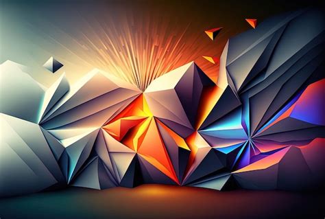 Premium Ai Image Digital Technology Backdrop With Polygonal Forms In An Abstract Futuristic Style