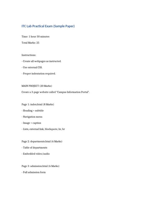 Itc Lab Practice Exam Pdf