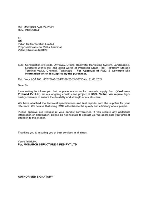 Letter For Material Source Witness Gsb And Wmm Pdf