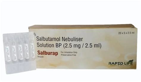 Salbutamol Nebuliser Solution Bp 25 Mg 25 Ml At Rs 643piece