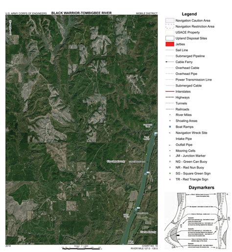 Black Warrior Tombigbee River Navigation Chart 18 Mile 127 0 130 0 Map By Us Army Corps Of