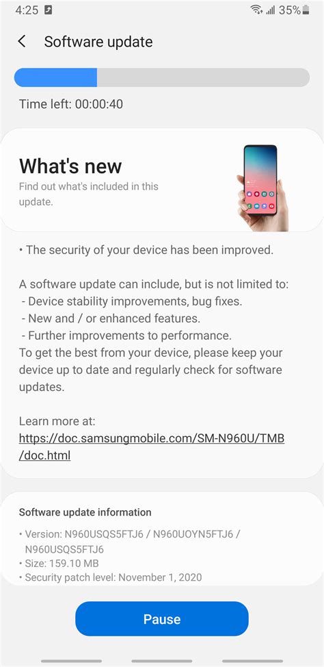 November Security Patch Tmo R Galaxynote9