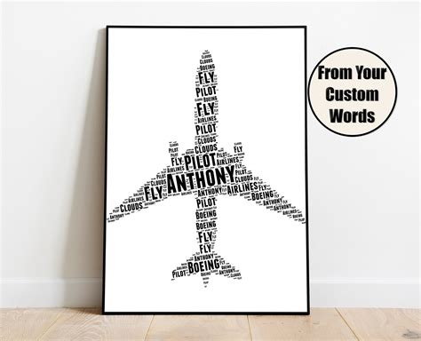 Pilot T Custom Pilot Word Art Wall Decor Pilot Art Pilot Graduation Pilot Birthday Ts
