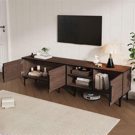 Meuble Tv Bas 180 Cm En Bois Pour Téléviseur De 80 Meuble Télé Salon