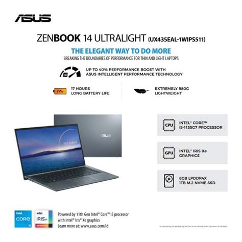 Jual Notebook Asus Ux435eg Ips511np I5 1135g7 Mx450 8gb 512gb Numberpad