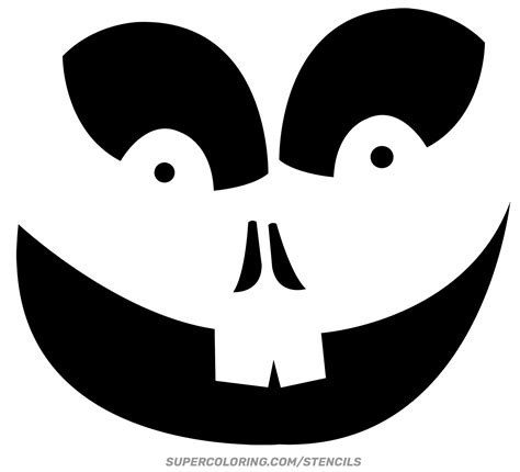 Face With 2 Teeth Stencil Free Printable Papercraft Templates