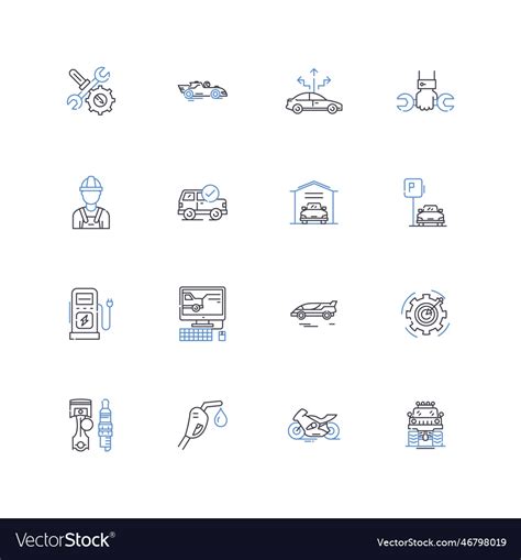 Assistance Team Line Icons Collection Support Vector Image