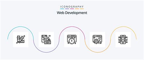 Web Development Line 5 Icon Pack Including Web Development Development Coding Api Concept
