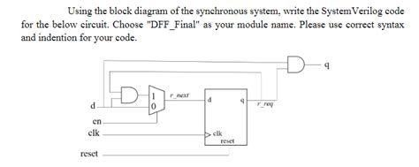 solved using the block diagram of the synchronous system