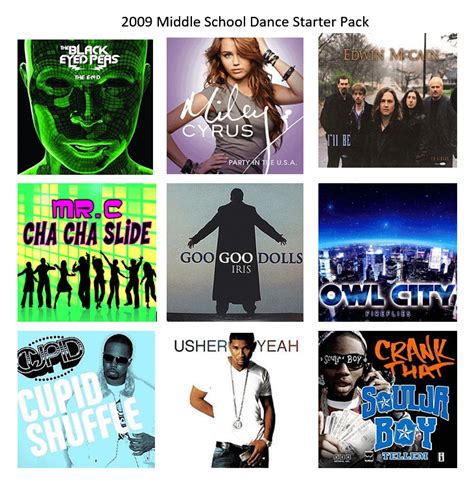 2009 Middle School Dance Songs Starter Pack Rstarterpacks