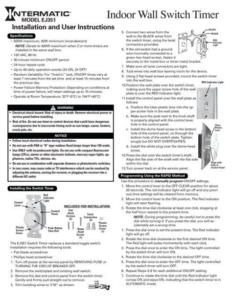 How To Set Intermatic Light Switch Timer Manual Pdf Shelly Lighting