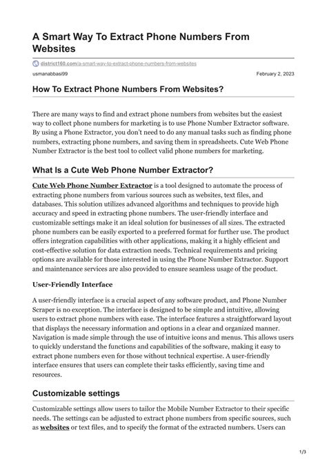 Ppt A Smart Way To Extract Phone Numbers From Websites Powerpoint