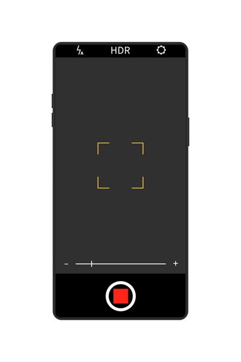 Realistic Camera Screen Interface On Smartphone Mobile Appl