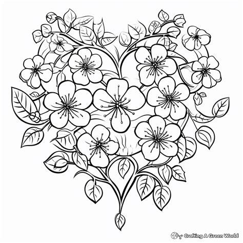 Flowers And Hearts Coloring Pages Free And Printable