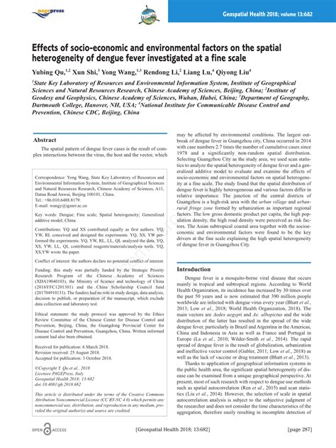 Pdf Effects Of Socio Economic And Environmental Factors On The