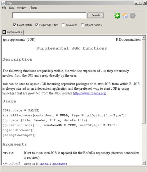 Jgr Java Gui For R