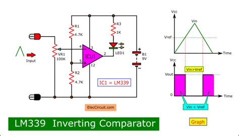 Lm339 Comparator Explained Pinout Specs And Circuit Examples