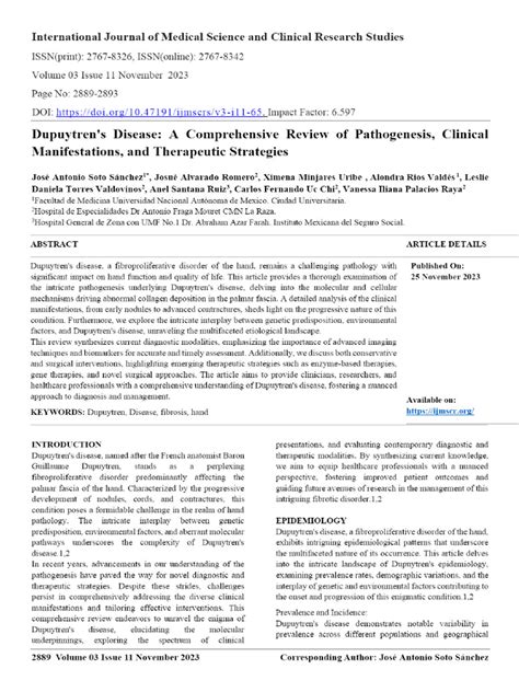 View Of Dupuytrens Disease A Comprehensive Review Of Pathogenesis