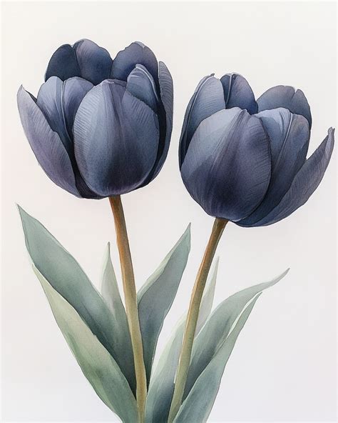 Elegant Black Tulip Watercolor Art For Your Space • Promptden