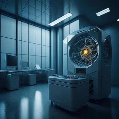 Premium Ai Image A Computer Room With A Large Machine With A Large