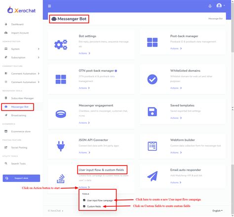 User Input Flow And Custom Fields Docs Xerochat