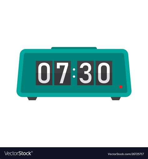 Digital Alarm Clock Flat Icon Royalty Free Vector Image